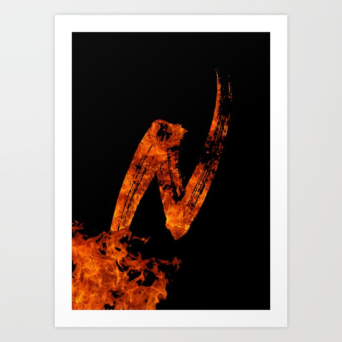 Burning Letter N