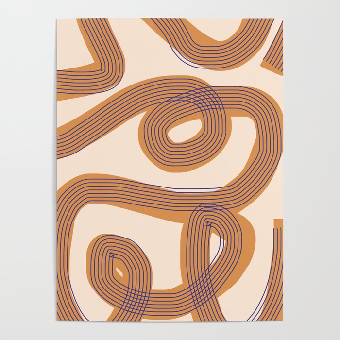 Abstract bold line art Poster by Little Dean | Society6