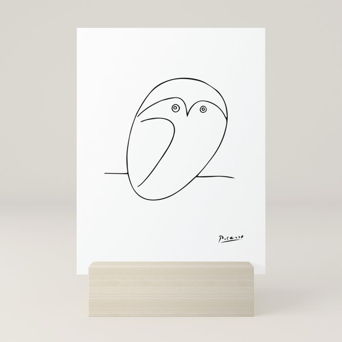 The Owl, Pablo PIcasso sketch drawing, line Design Mini Art Print by ...