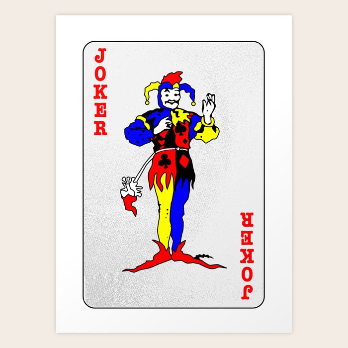 The Joker Card Art Print by HomeStead Digital | Society6