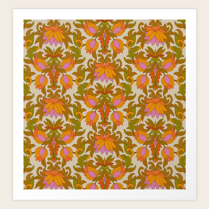 orange retro pattern