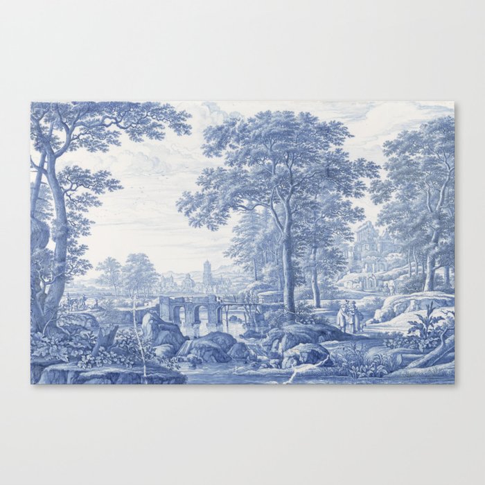 Vintage Italian Toile de Jouy Canvas Print by JunkyDotCom | Society6
