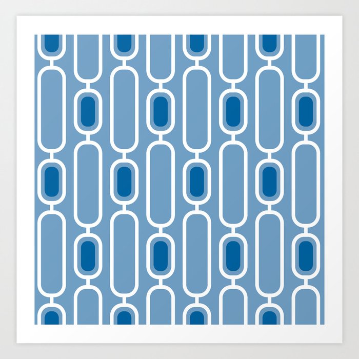 Blue Retro Print Prints Art & Collectibles Digital Prints etna.com.pe