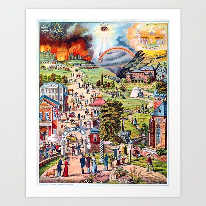 The Broad and Narrow Way Bible Passages Poster Art Print by Jon Baran ...