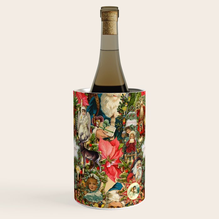 Victorian Christmas Scrap Collage Wine Chiller by LaJunque | Society6