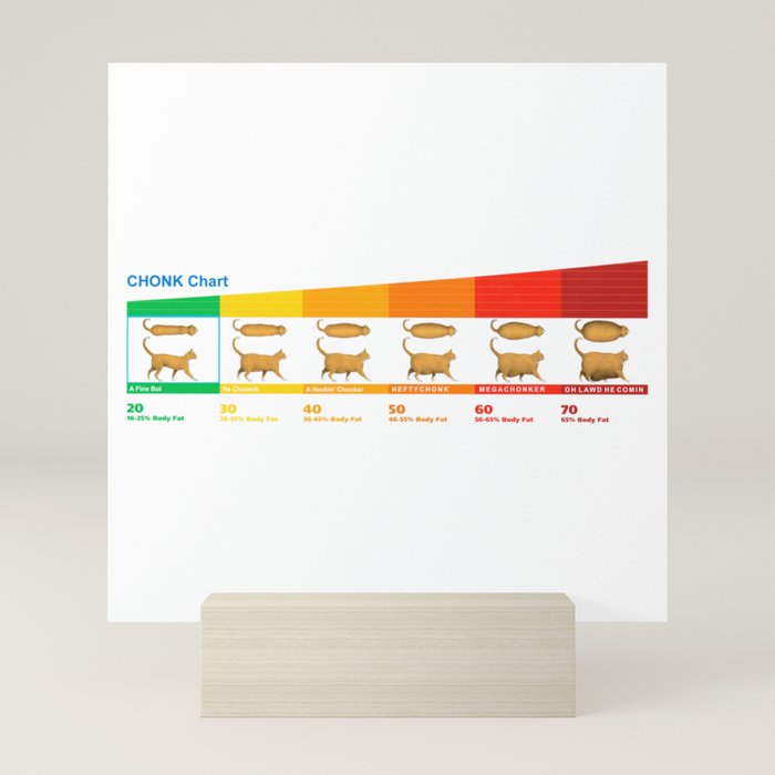 Cat CHONK Chart Meme Mini Art Print by GammaSuave | Society6