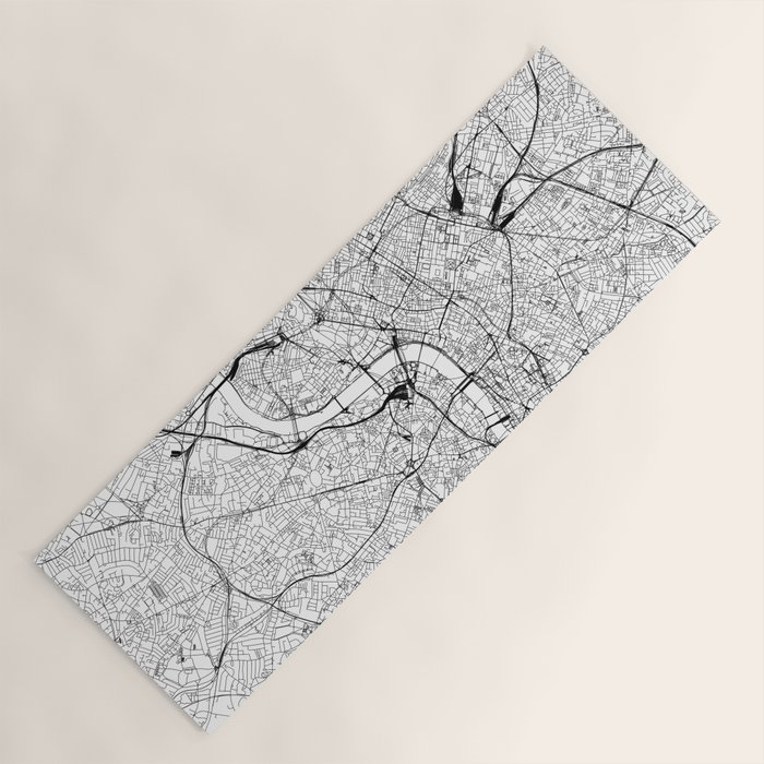London White Map Yoga Mat by multipliCITY | Society6