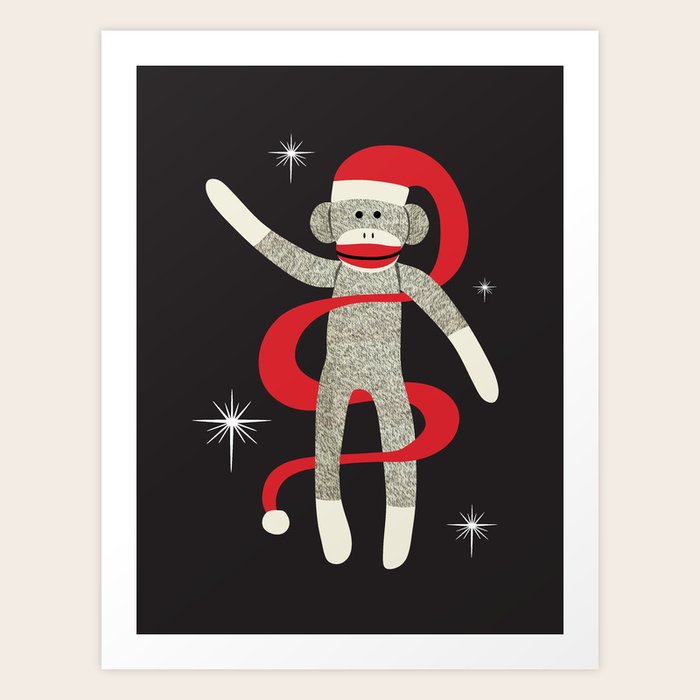 sock monkey print