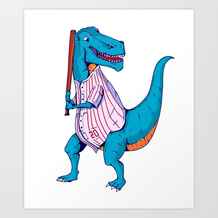 Dinosaur Playing Baseball