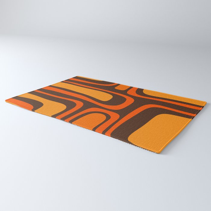 patterned orange rug