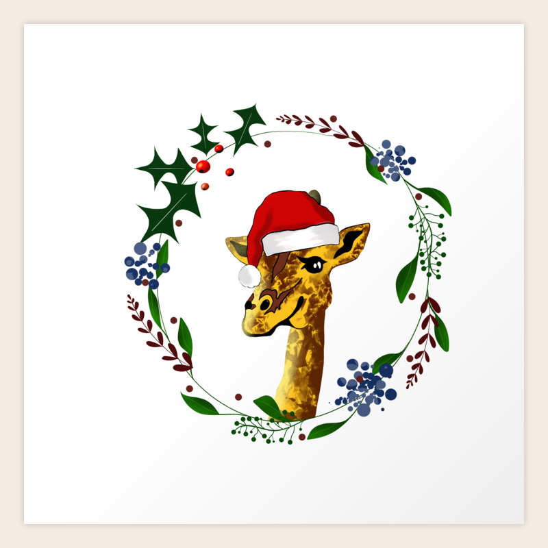 Christmas Giraffe Wallpaper