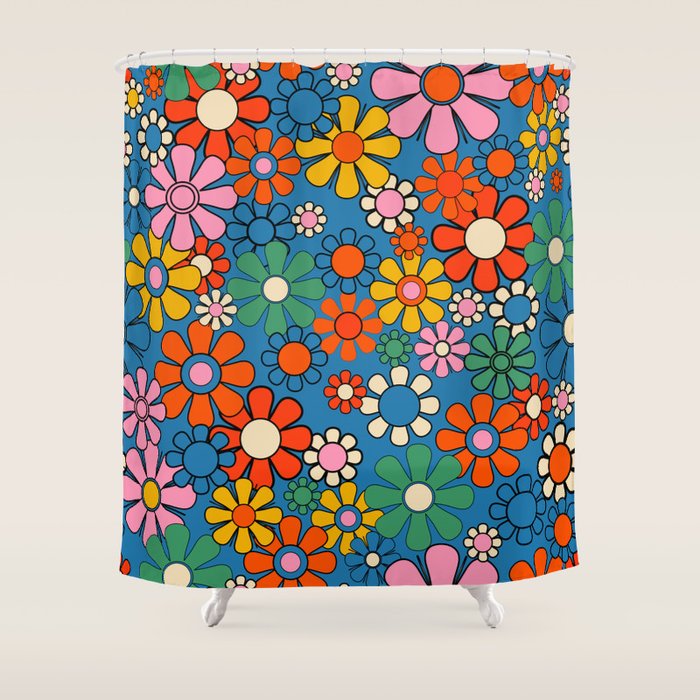 70s groovy flower pattern