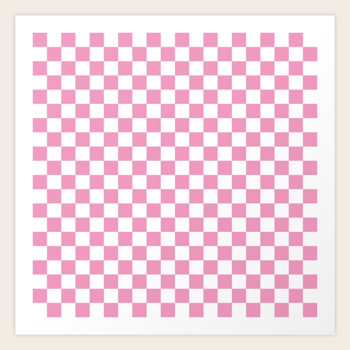 Light Pink Checkerboard Pattern Art Print by CoolFunAwesomeTime | Society6