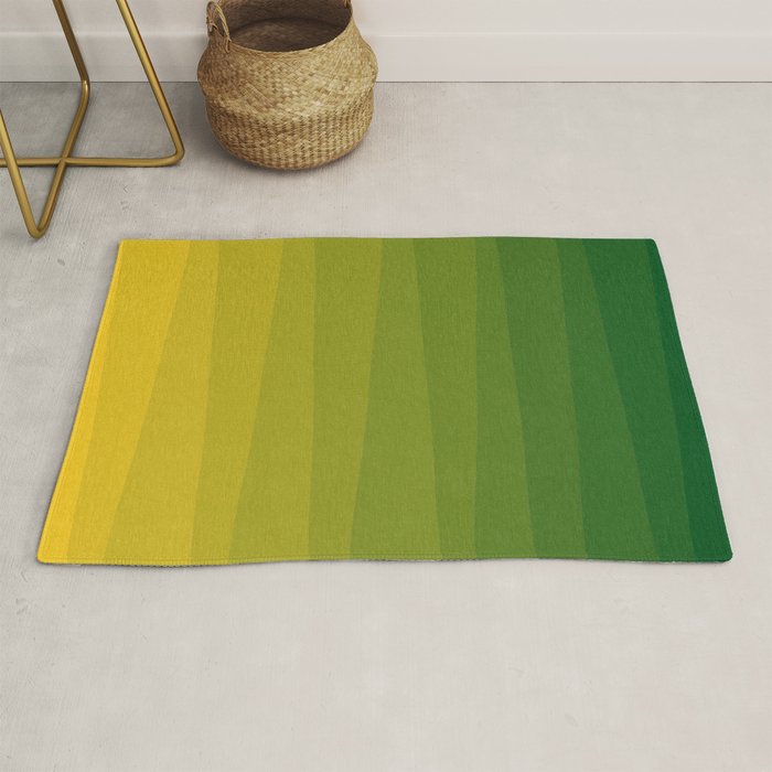 lime green patterned rug