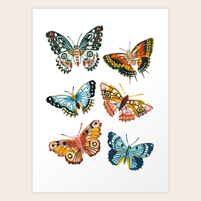 Digital Butterfly Art Print Art & Collectibles Drawing & Illustration ...