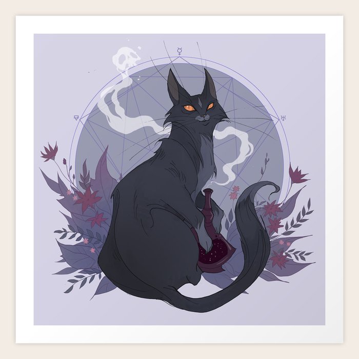 Cat Familiar Print Prints Wood & Linocut Prints etna.com.pe