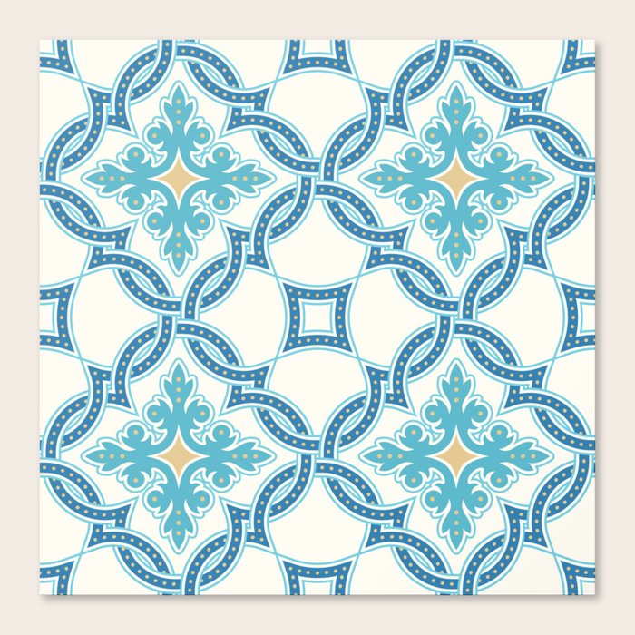 Turquoise Quatrefoil Pattern