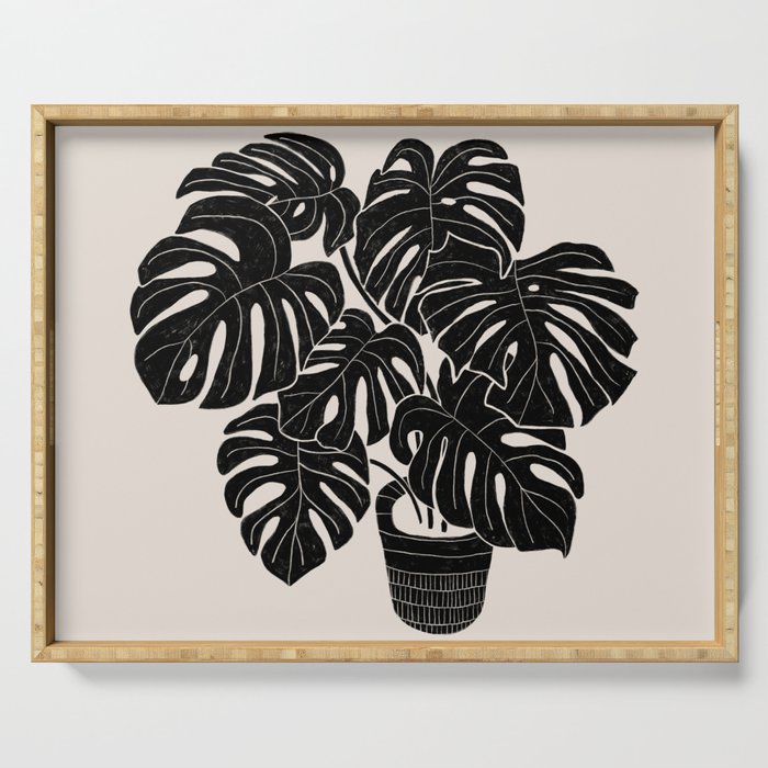 black and white plant wall art