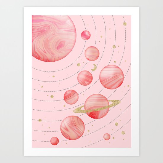 The Pink Solar System Art Print by cafelab | Society6