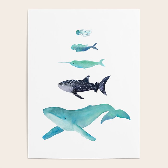 Ocean collection: Deep under the sea Poster by Jess Champagne | Society6