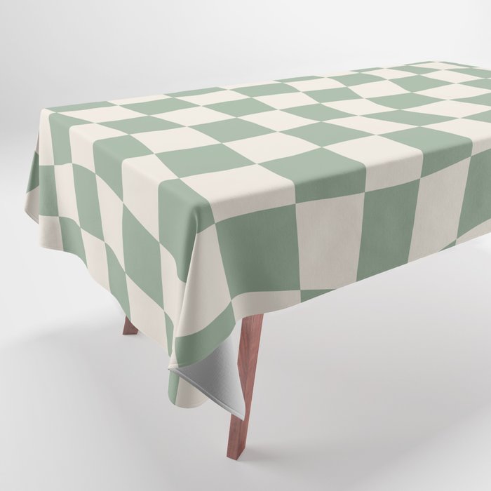 checkered tablecloth green