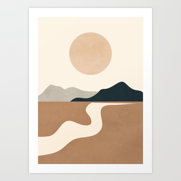 Minimal Abstract Art Landscape 8 Art Print by ThingDesign | Society6