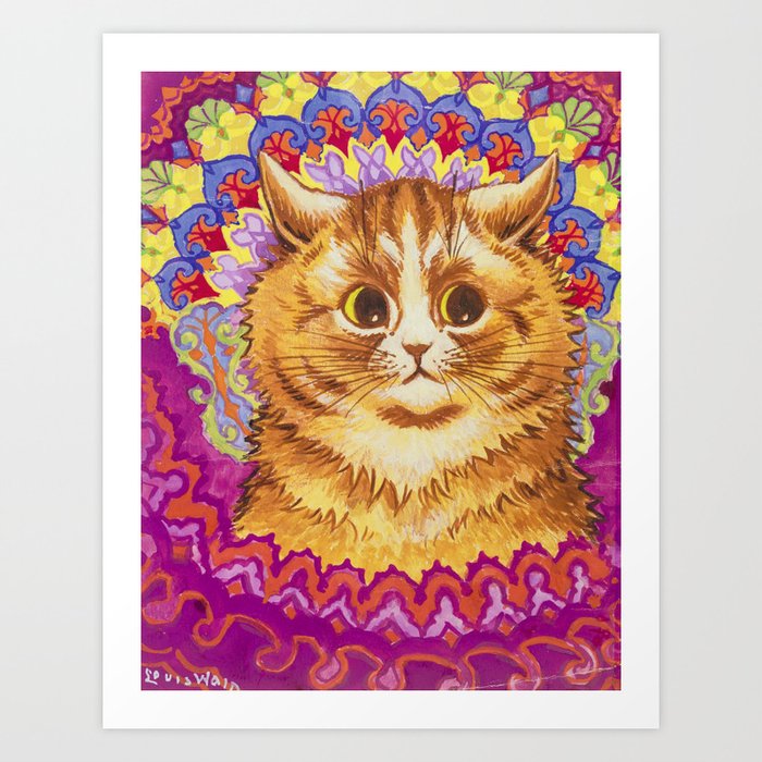 Cat Painting | Kaleidoscope Cats IV by Louis Wain | Louis Wain Cat ...