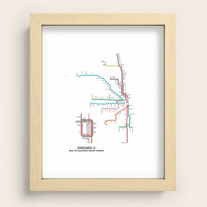 chicago transit map poster