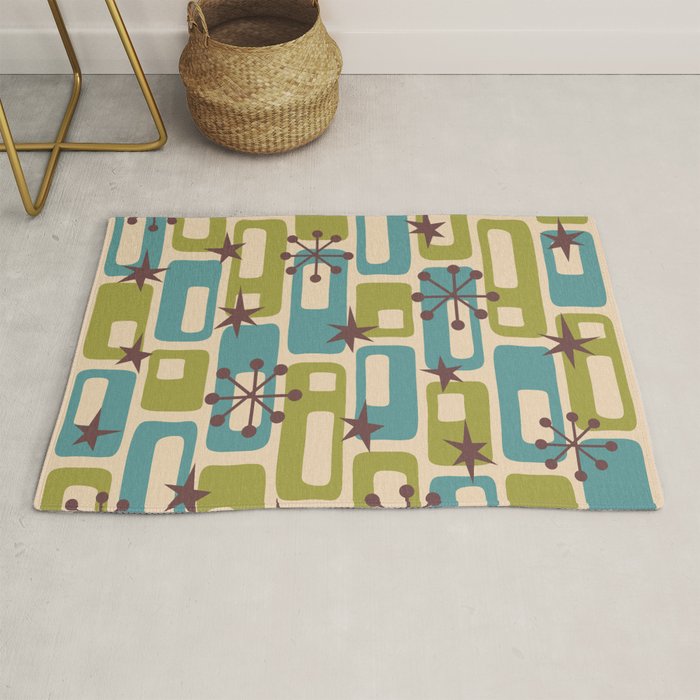 Mid Century Modern Atomic Sparkles 225 Rug by Tony Magner Design | Society6