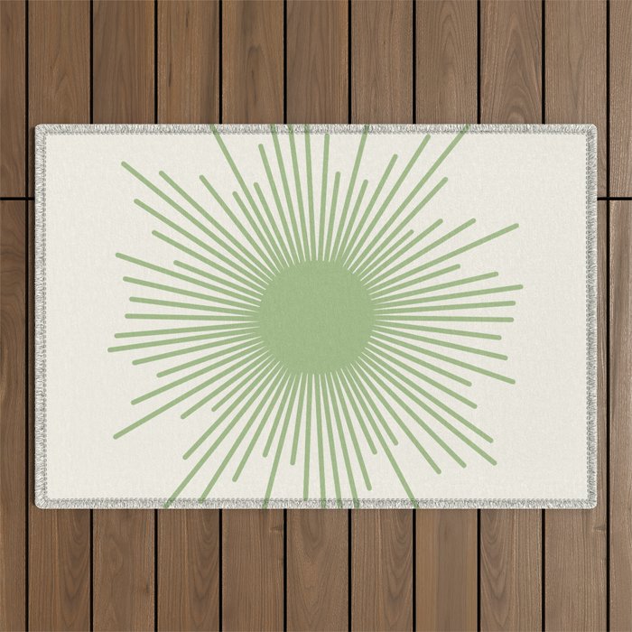 Sun - Mid Century Modern Minimalist Sun and Sun Rays in Light Sage ...