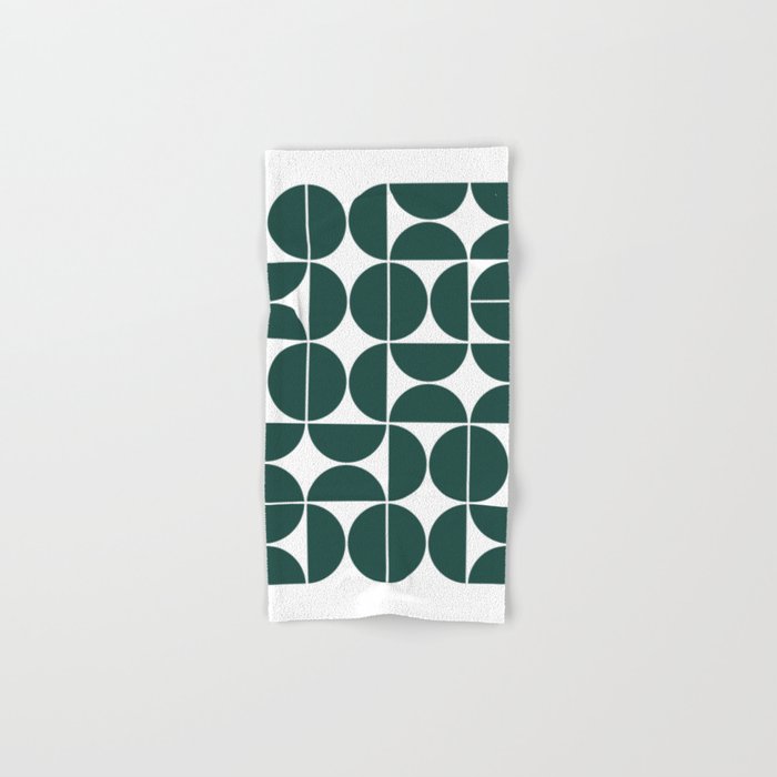 dark green patterned towels