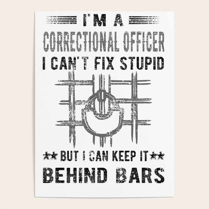 Correctional Officer Thin Silver Line Corrections Poster By Madebyjsrg