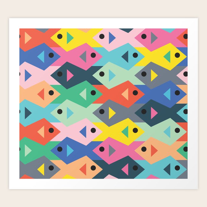 Fish tessellation Art Print by Elfina | Society6