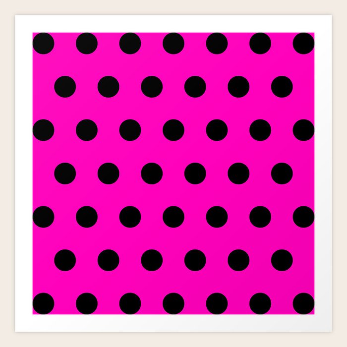 Hot Pink And Black Polka Dots