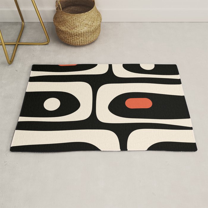 dark orange patterned rug