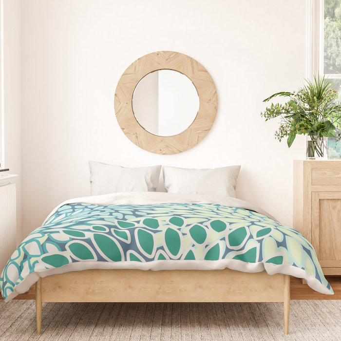 teal coloured bedding