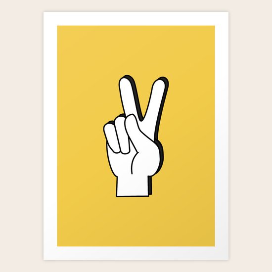 Peace Sign yellow Art Print by Julene Jorgensen | Society6
