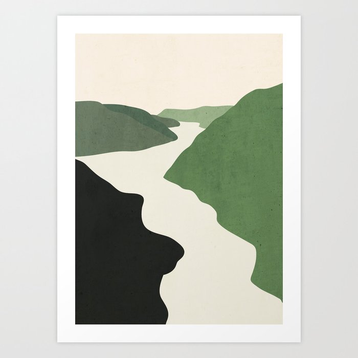 Minimal Abstract Art Landscape 26 Art Print by ThingDesign | Society6