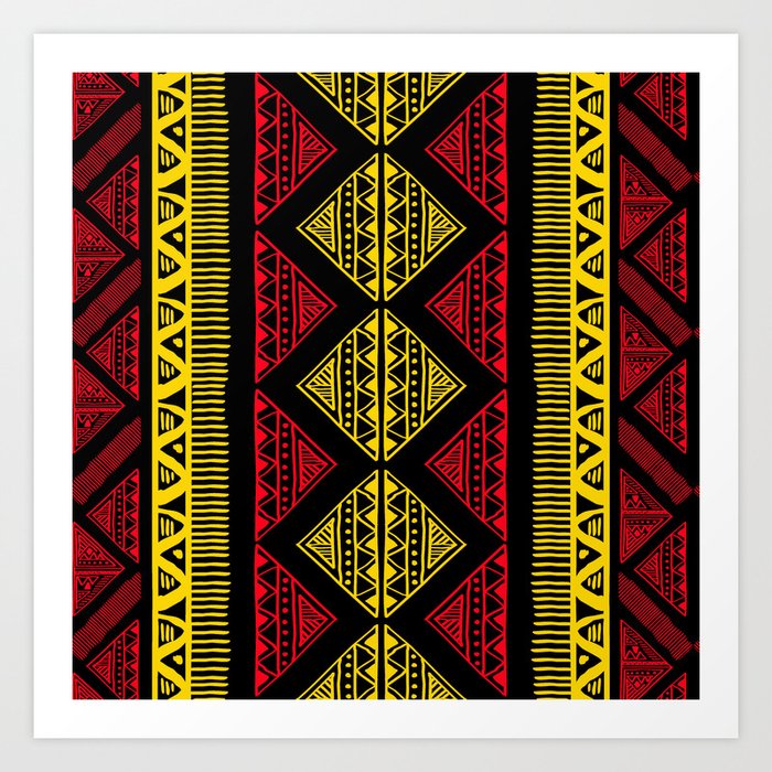 Red Tribal Print