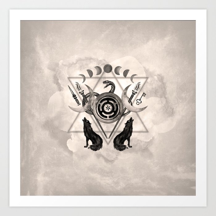 Symbols of Hecate Art Print by Creativemotions | Society6