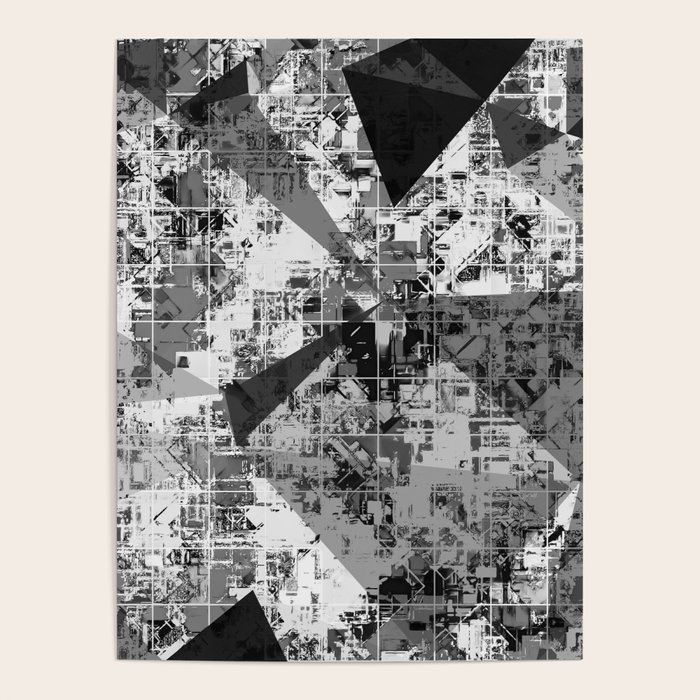 psychedelic geometric triangle polygon pattern abstract background in ...