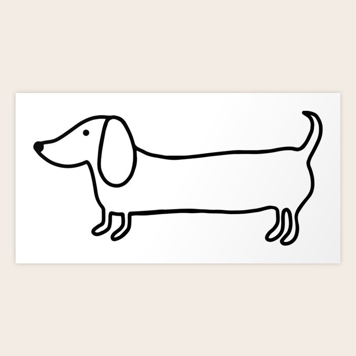 Black Wiener Dog Drawing