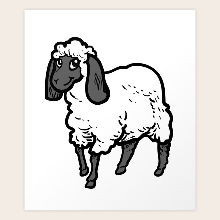 Funny Sheep Drawing