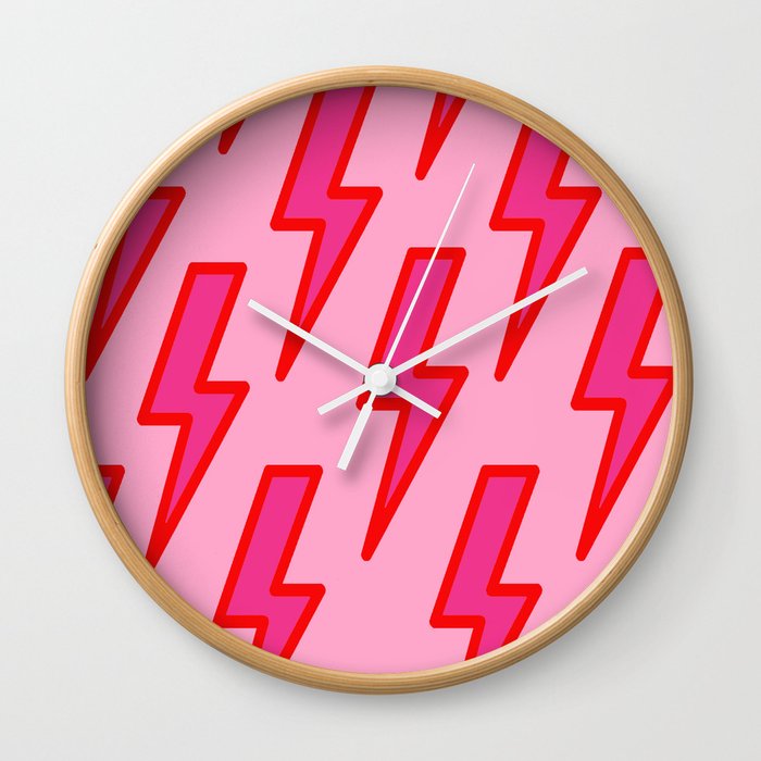 Pink and Red Y2k Lightning Bolt Wallpaper - Preppy Aesthetic Wall Clock ...