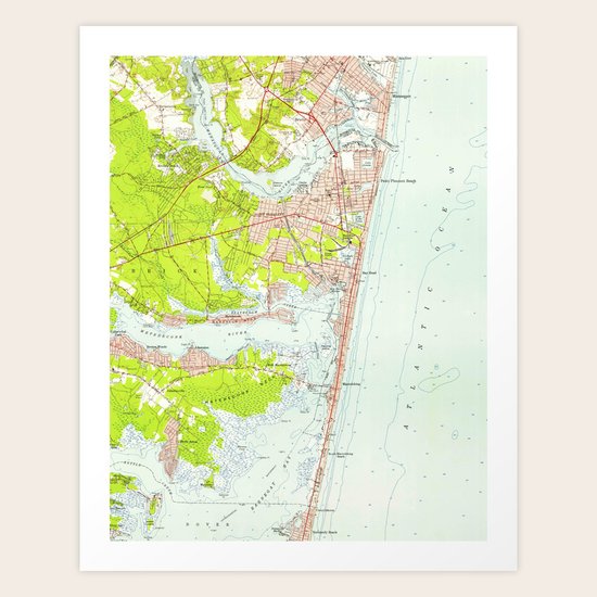 Vintage Map of Point Pleasant NJ (1953) Art Print by BravuraMedia ...