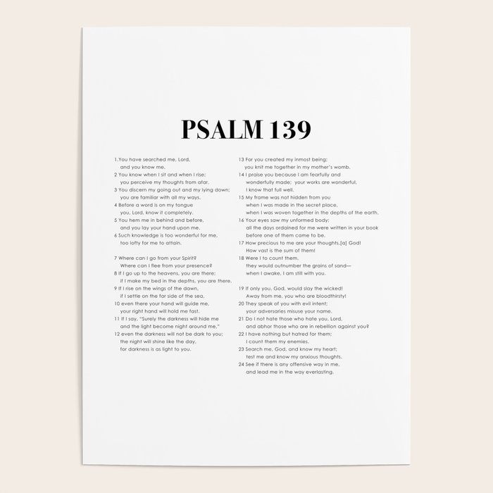 Psalm 139 Poster by socoart | Society6