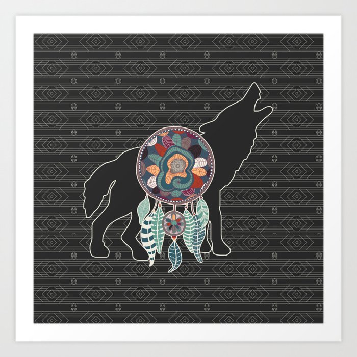 native american wolf artwork