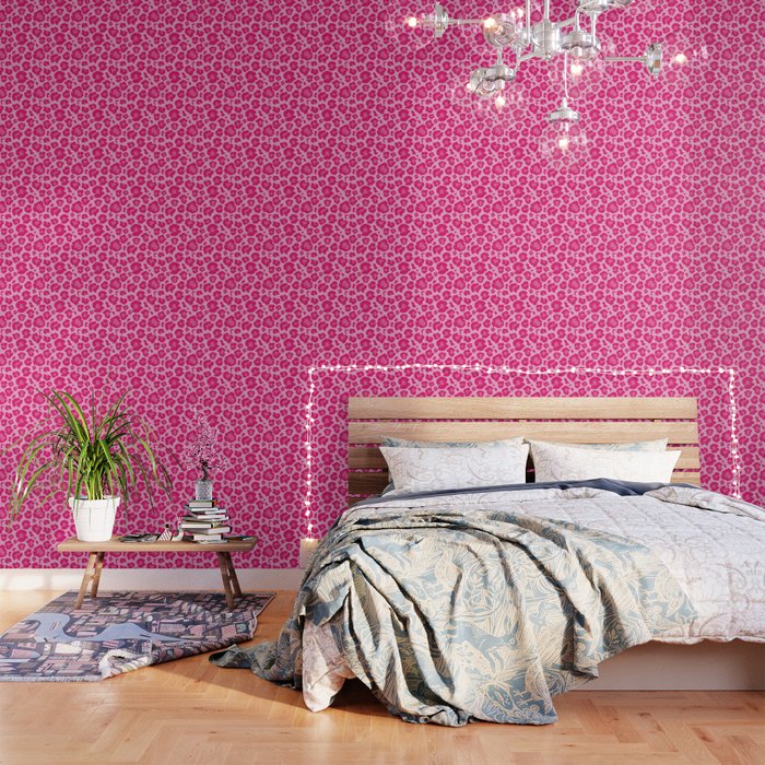 pink leopard pattern wallpaper