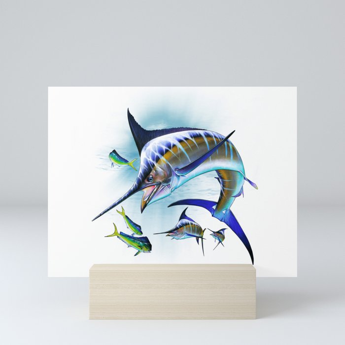 Marlin and Mahi Mahi Mini Art Print by Salmoneggs | Society6
