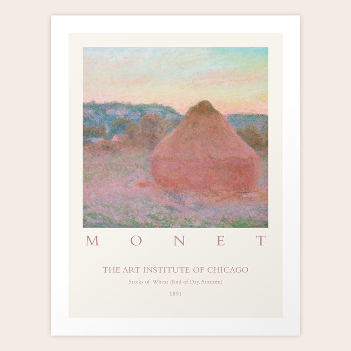 Claude Monet Stacks Wheat Autumn Art Exhibition Art Print by SolarPrint ...